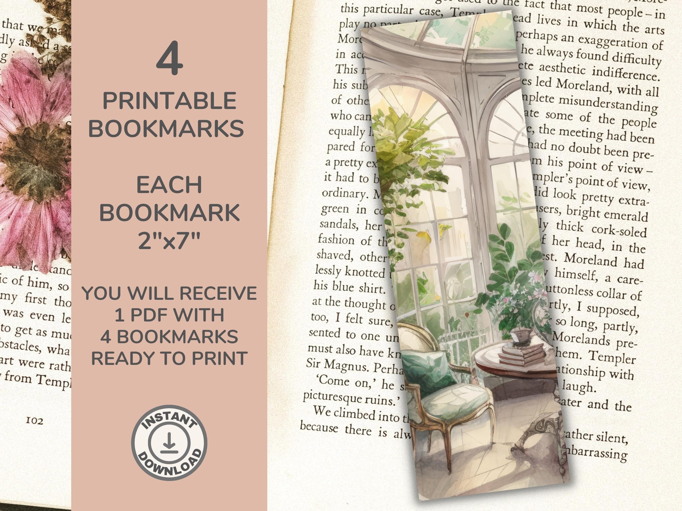 Printable Readers Nook Bookmarks Set of 4. Watercolor Bookmark ...