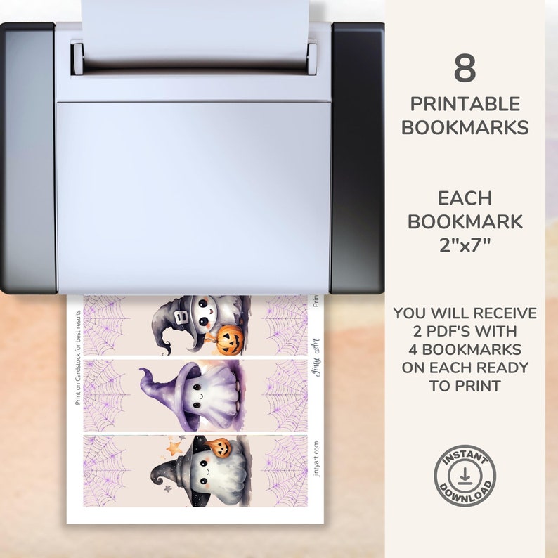 Printable Cute Halloween Ghosts Bookmarks. Perfect for Spooky and ...