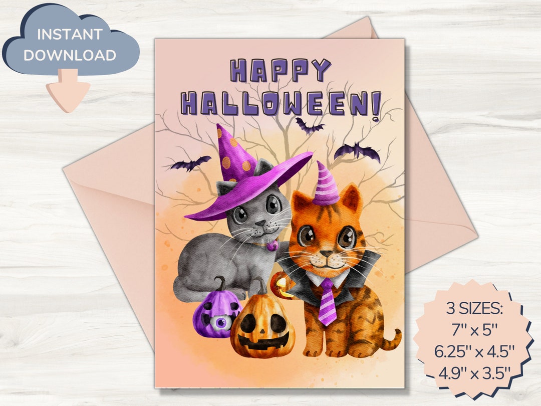 Halloween Card Printable. Halloween Card for the Spooky - Etsy