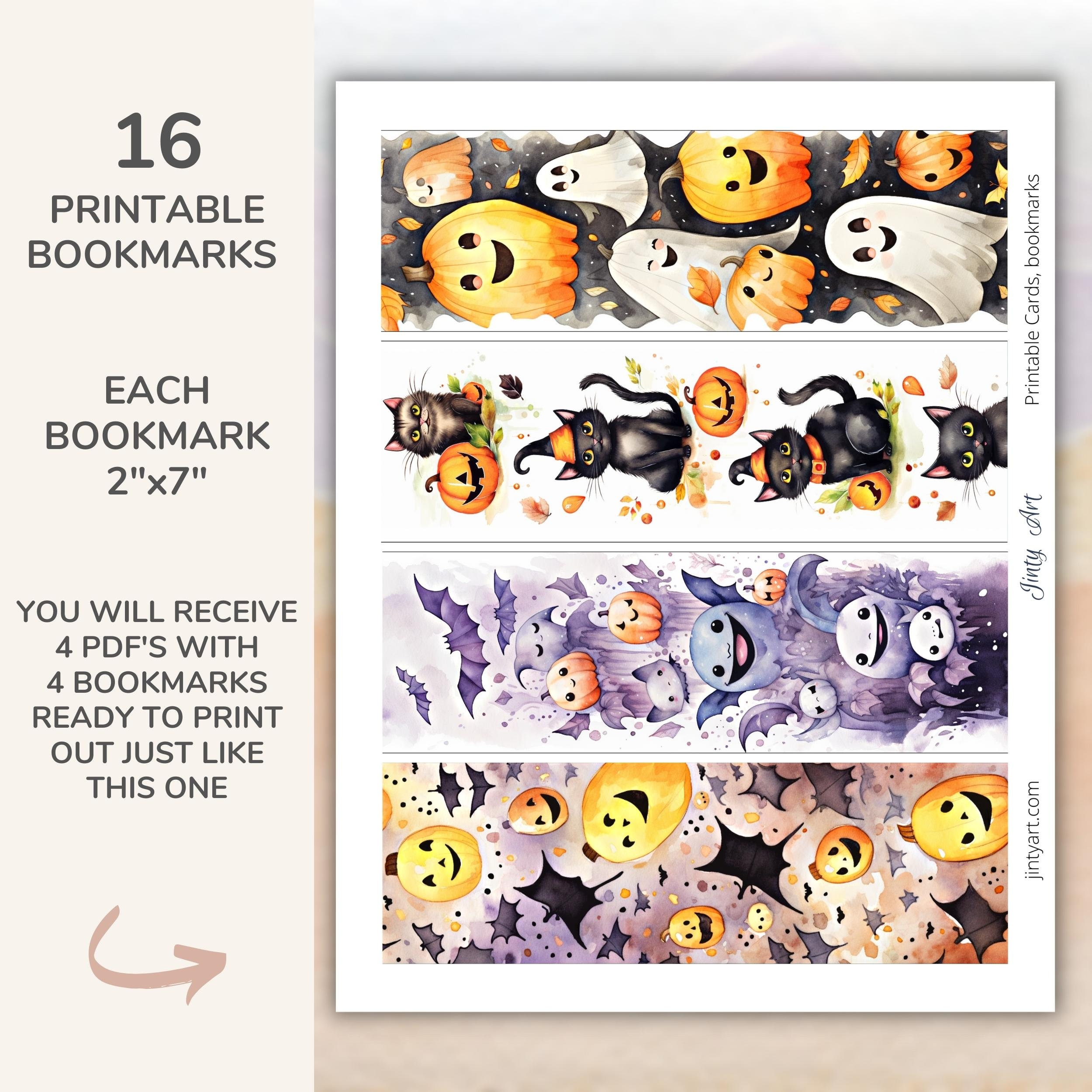 Printable Cute Halloween Bookmarks. Perfect as a Spooky and Creepy ...