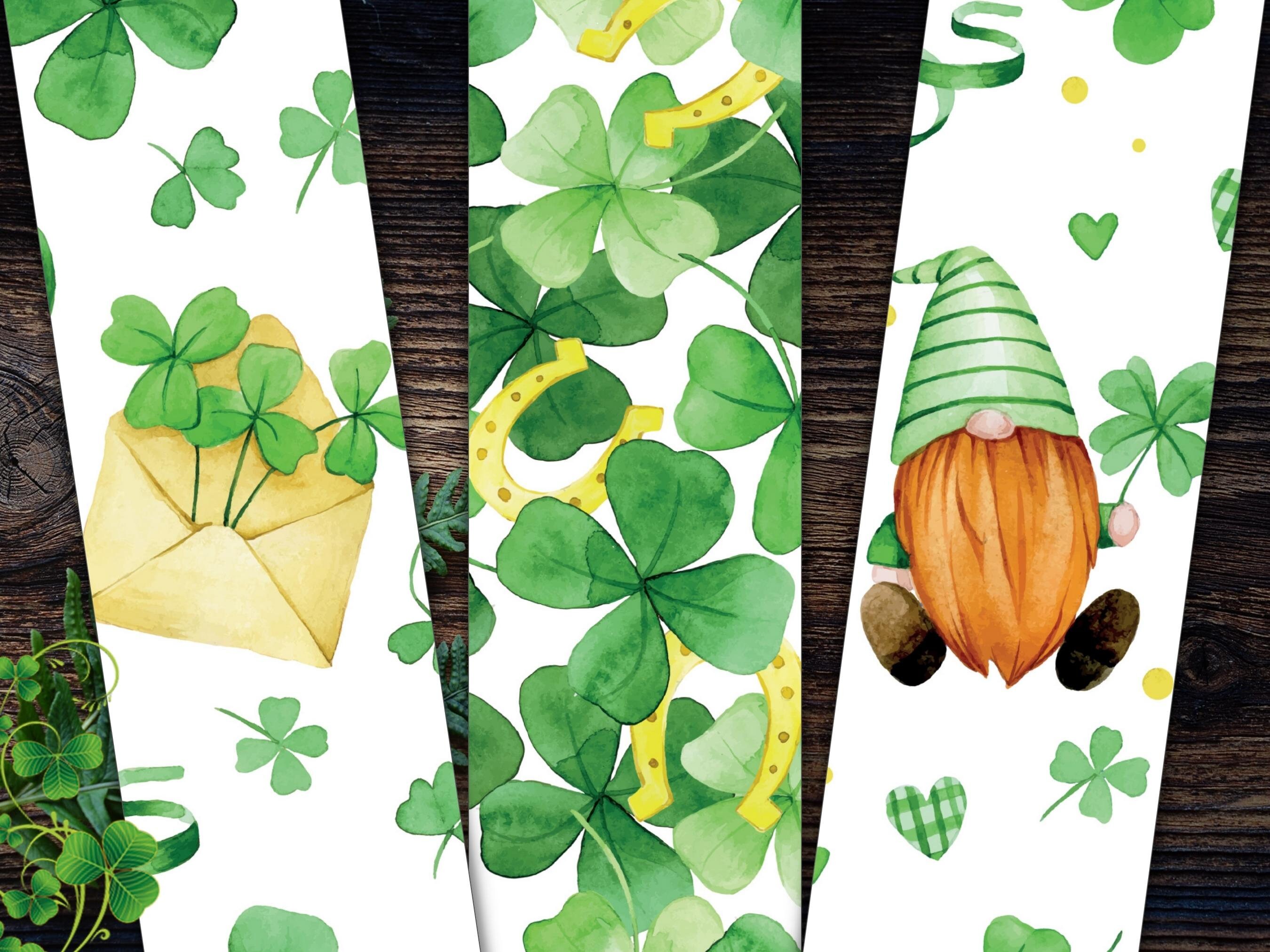 Saint Patrick's Day Printable Bookmarks, Four Leaf Clover, Lucky ...