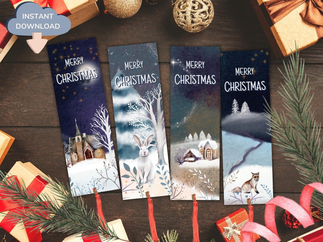 Christmas Printable Bookmarks Set of 4. Printable Christmas - Etsy