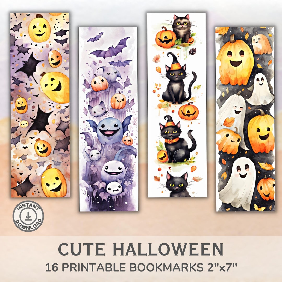 Printable Cute Halloween Bookmarks. Perfect as a Spooky and Creepy ...