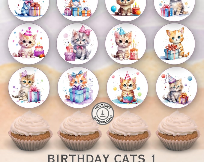 Cute Kitty Cats Printable Digital Download Clip Art PDF, PNG, SVG for ...