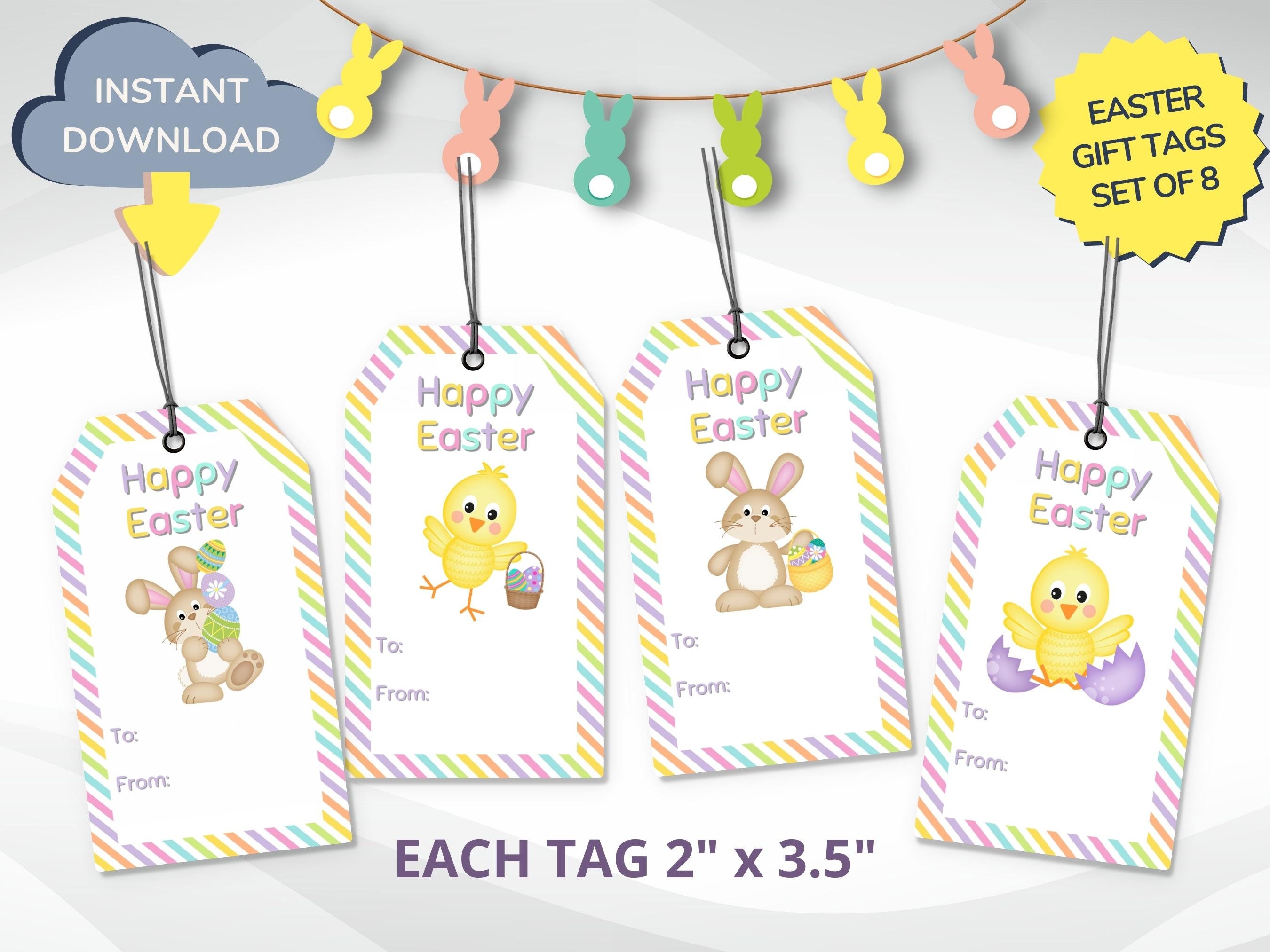 Easter Printable Gift Tags. School Gift Tag. Set of 8 Easter Tags for ...