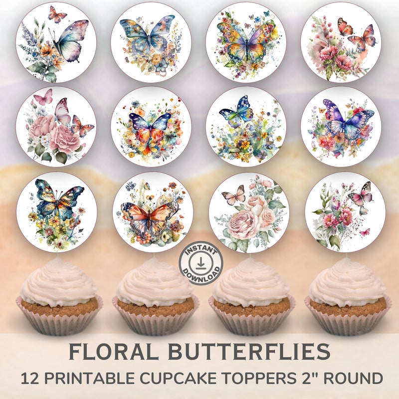 Printable Butterfly Cake Topper - Etsy