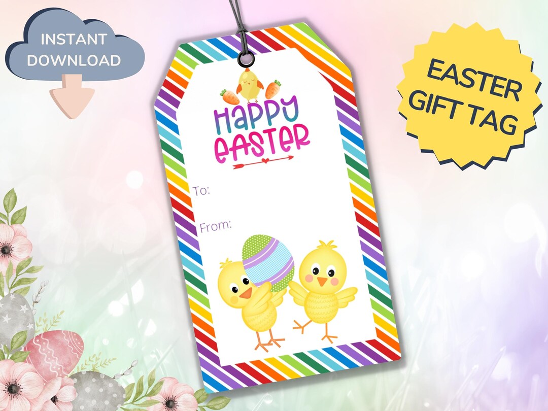 Easter Printable Gift Tag. School or Church Gift Tag. Easter Tag for ...