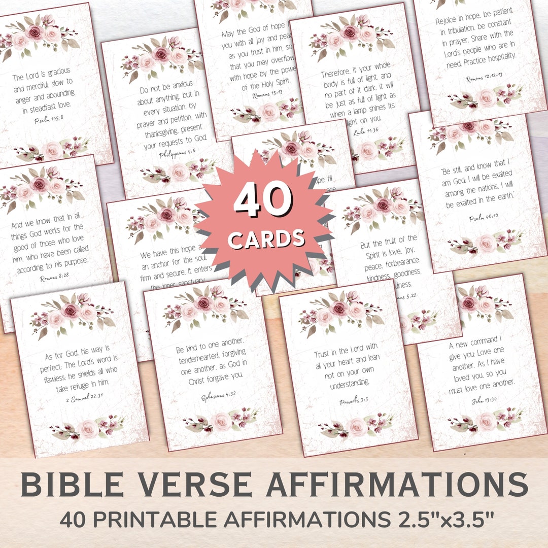 Bible Verse Affirmation Cards. Embrace God's Love in - Etsy