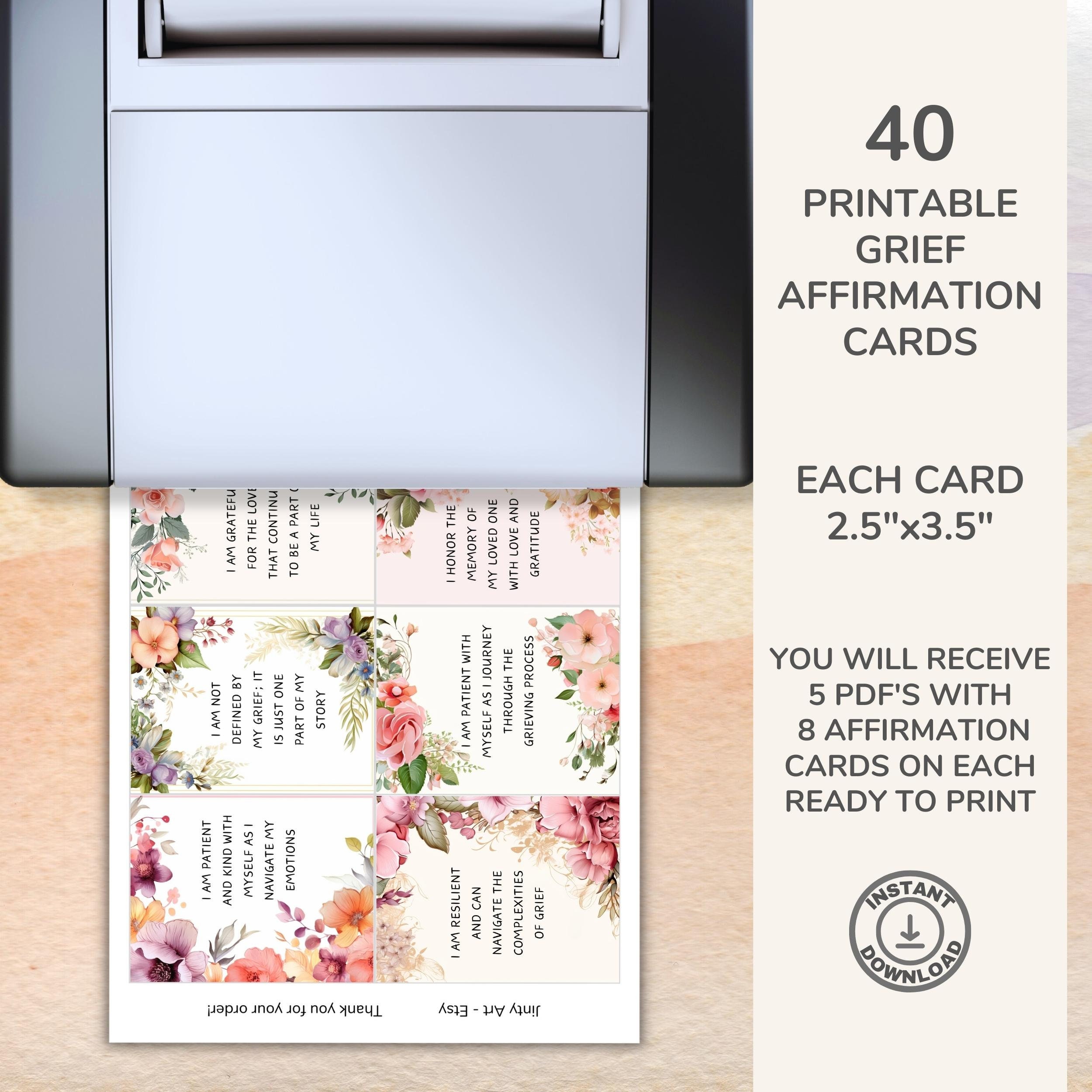 Grief Affirmation Cards Printable. Loss Affirmations Self - Etsy