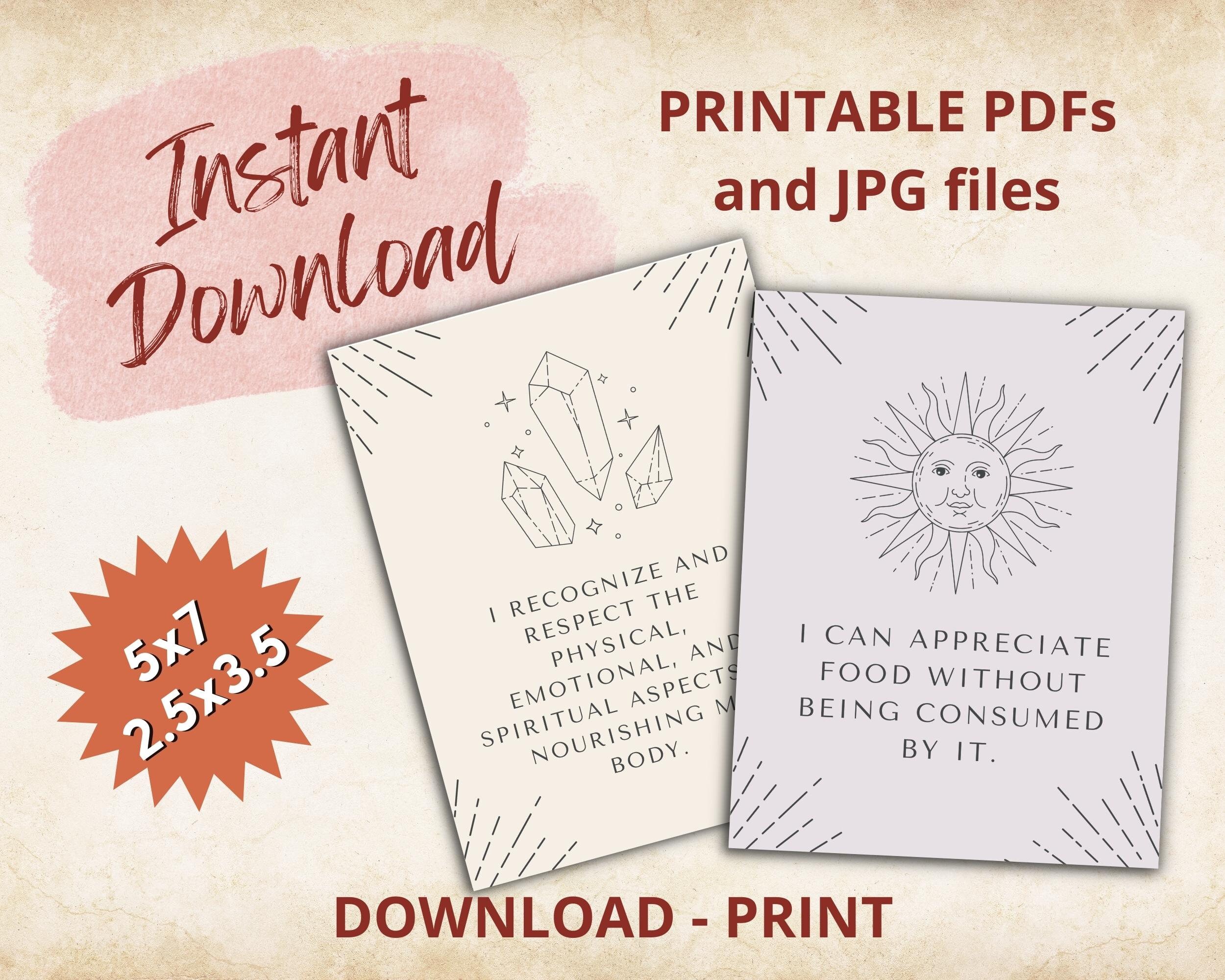 Mindful Eating Affirmation Cards. Restore Your Relationship With Food ...