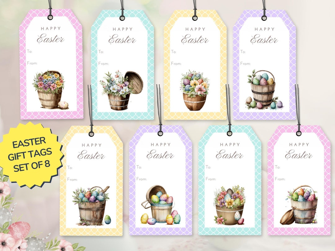 Easter Printable Gift Tags. School Gift Tag. Set of 8 Easter Tags for ...