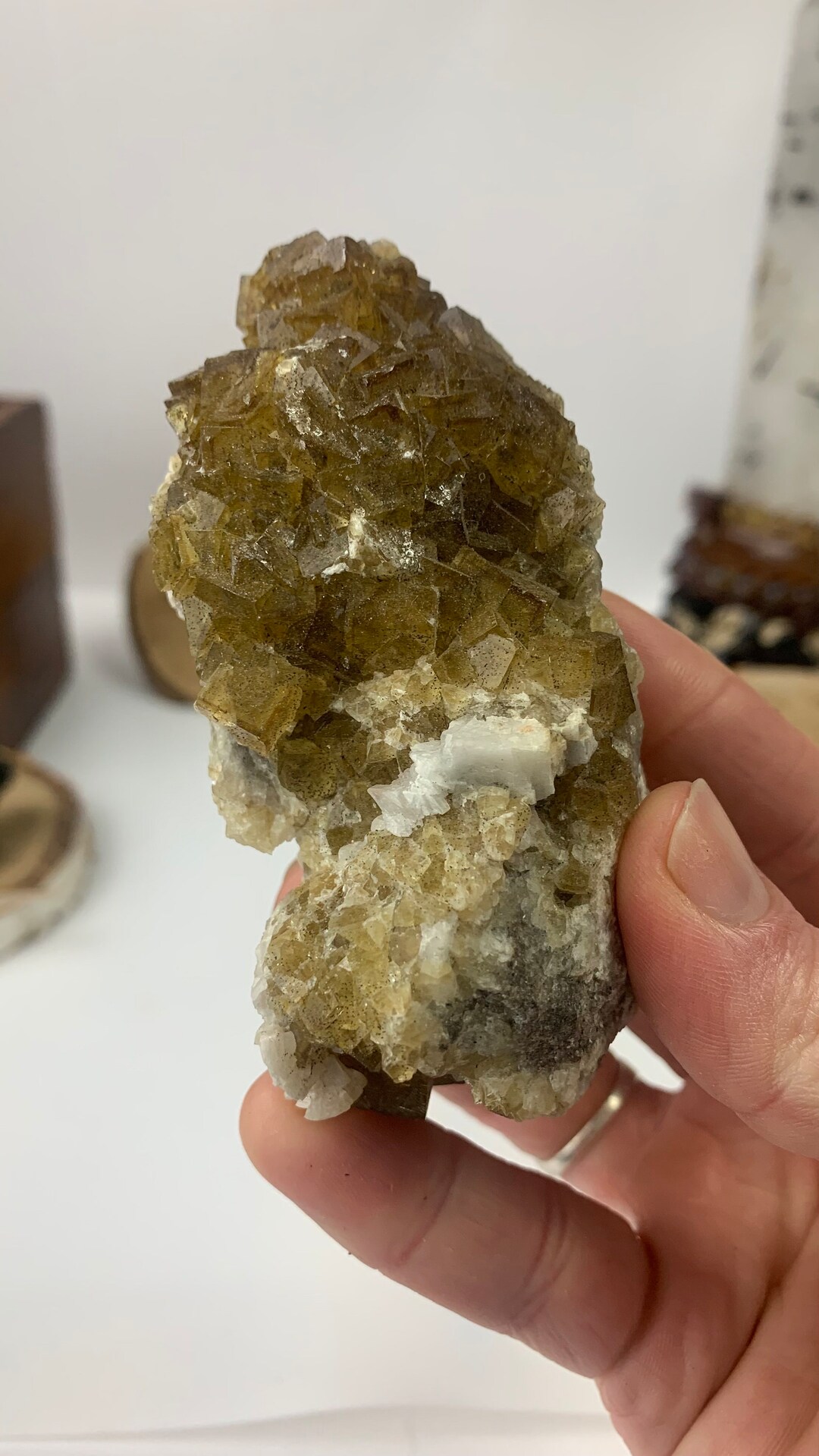 Spanish Yellow Fluorite With Calcite and Barite - Etsy