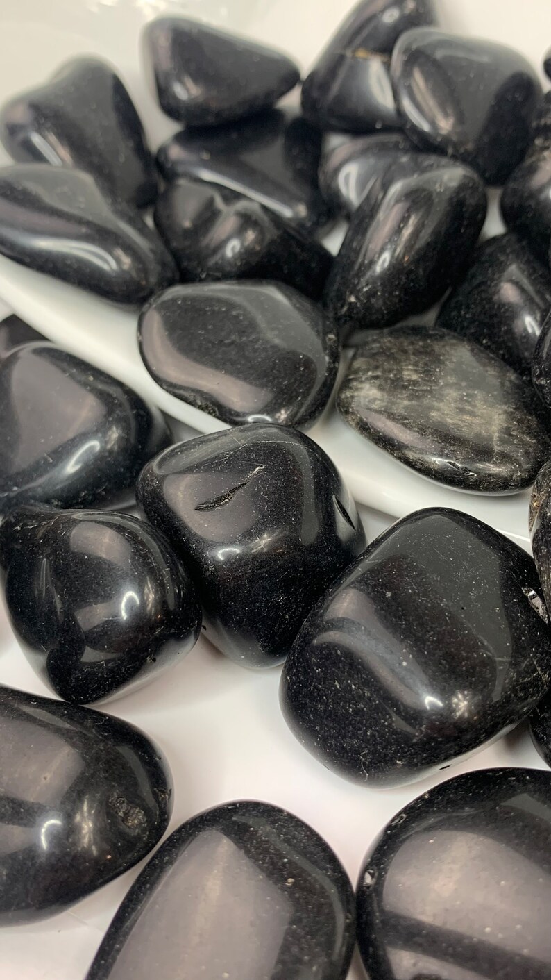 Black Obsidian Tumble large - Etsy