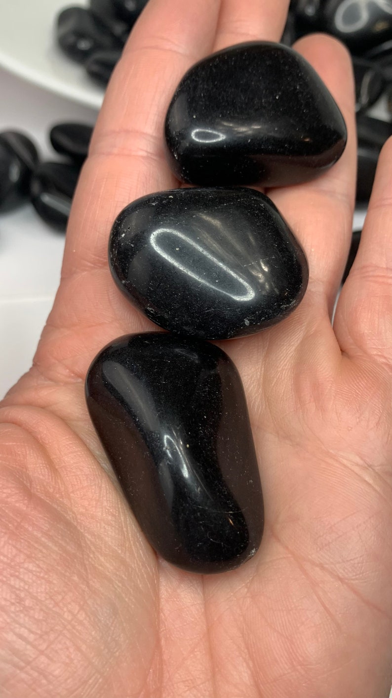 Black Obsidian Tumble large - Etsy