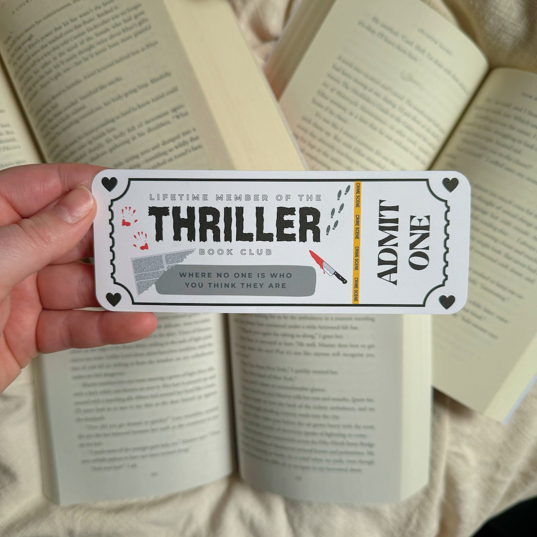 Thriller Book Club - Design 2 - Book Club Bookmark - Bookish - Cute ...