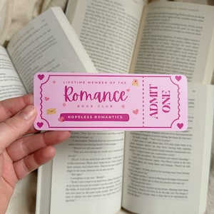 Romance Book Club - Design 2 - Book Club Bookmark - Cute Bookmark ...