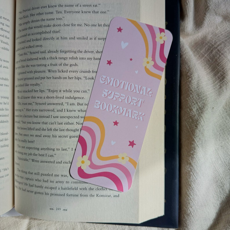 Emotional Support Bookmark - Book Club Bookmark - Bookish - Cute ...