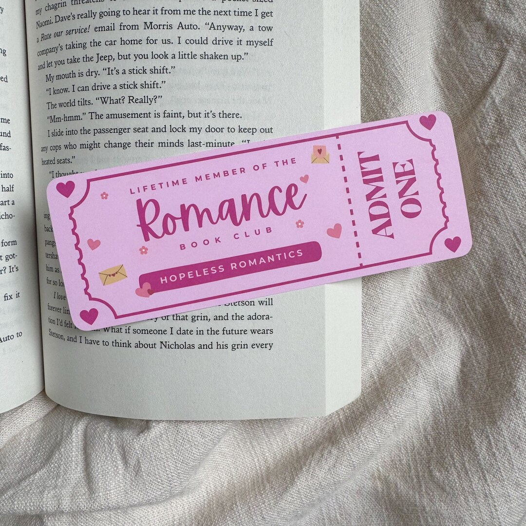 Romance Book Club - Design 2 - Book Club Bookmark - Cute Bookmark ...