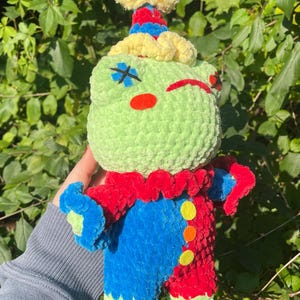 Crochet Clown Frog, Jester Themed Plushie, Plush Toy, Clowncore ...