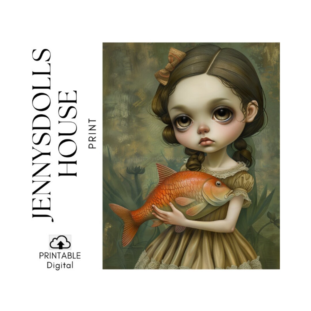 The Victorian a Little Girl Pop Surrealism| Wall Art PRINTABLE ...