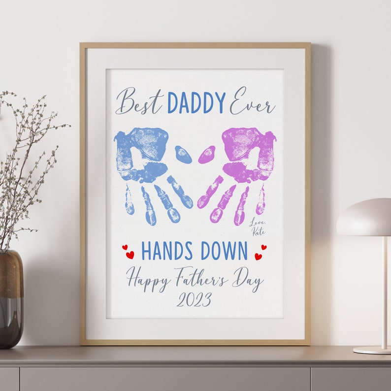 DAD Handprint Footprint Art Craft Father's Day Gift for - Etsy