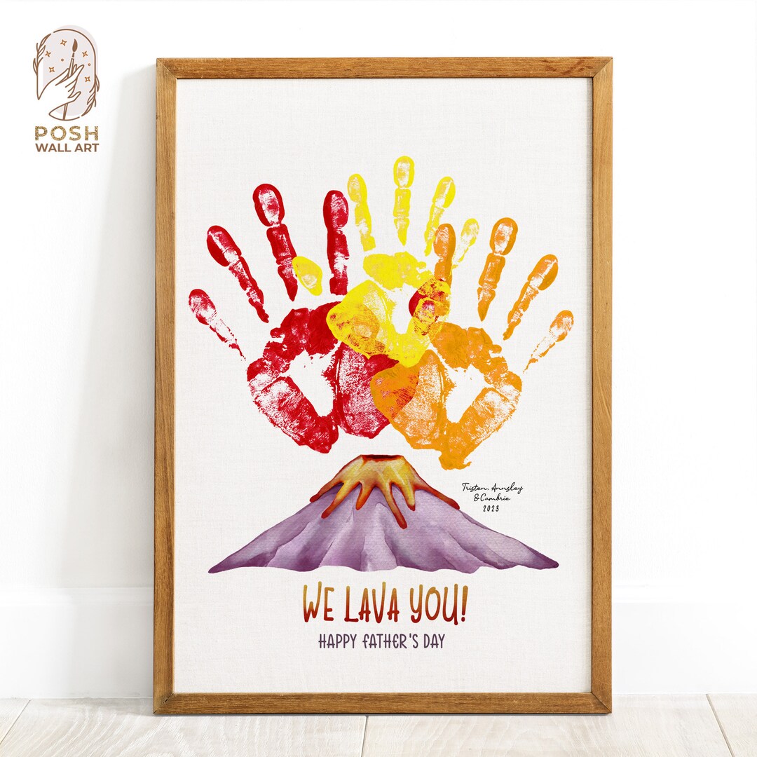 DAD Handprint Footprint Art Craft, Father's Day Gift for Dad, DIY Baby ...