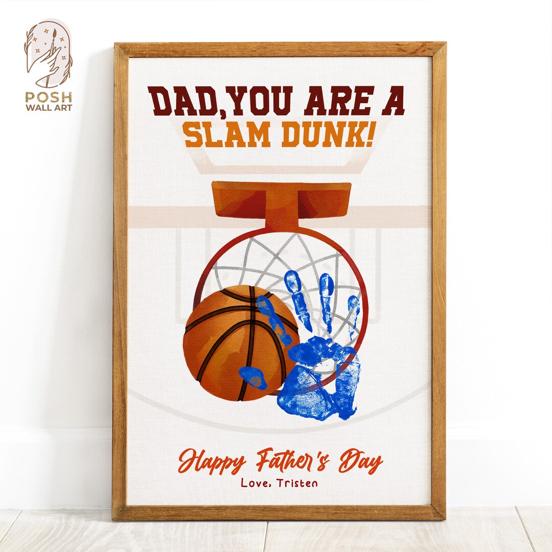 Fathers Day Gifts Basketball Handprint Diy Fathers Day Gift ...