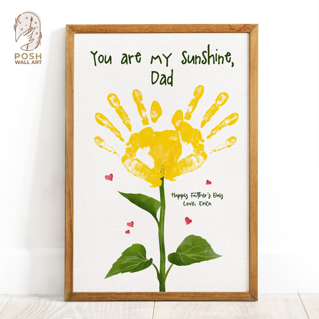 DAD Handprint Footprint Art Craft, Handprint for Dad Daddy, DIY Baby ...