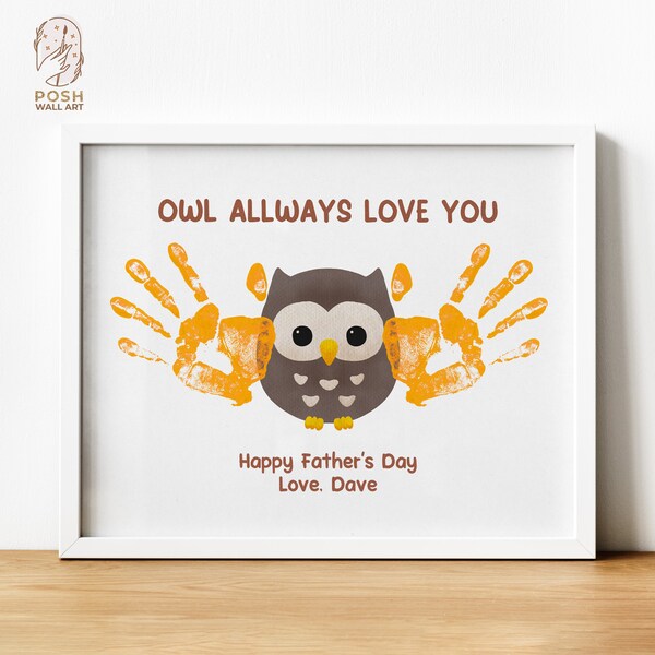 Fathers Day Handprint Card - Etsy