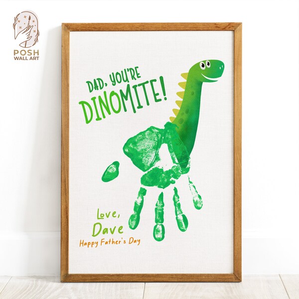 Fathers Day Handprint Printable Dinosaur - Etsy
