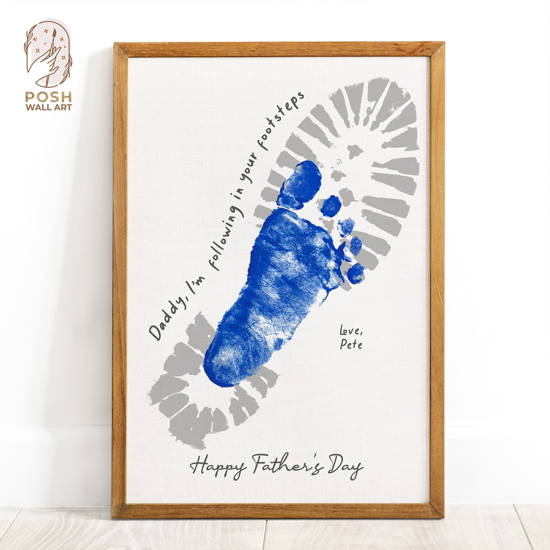 DAD Handprint Footprint Art Craft, Father's Day Birthday Dad, Kids Baby ...