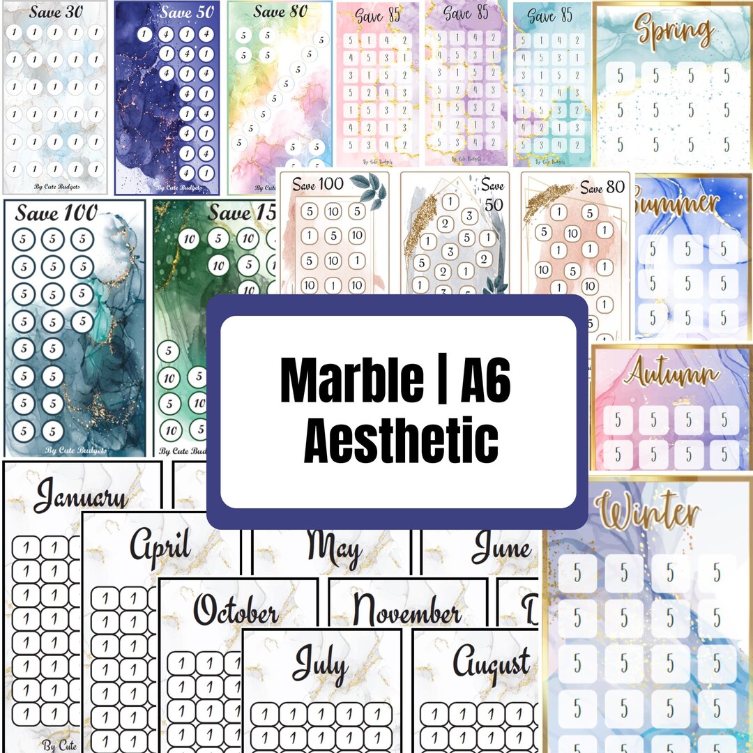 Marble Visual Savings Challenges | A6 Sizes | Save Money in 2026 ...