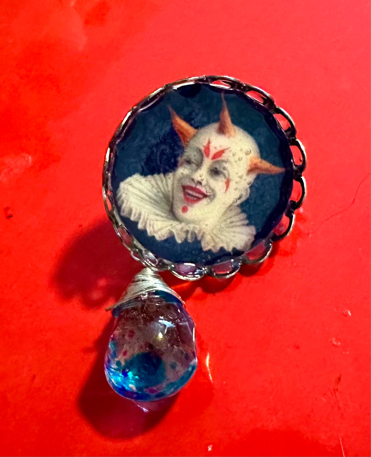 Murderous Clown Portrait Dangle Button Stud Earrings - Etsy