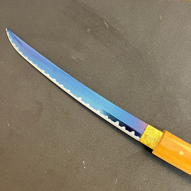 Handmade Manganese Steel Japanese Tanto With Blue Blade Real Tanto ...