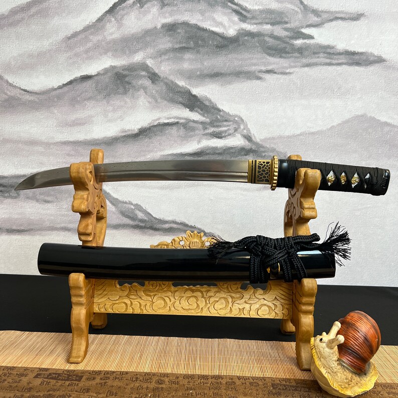 Handmade Damascus Steel Japanese Tanto Clay Temperd Double Blood Groove ...