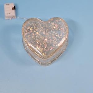 Light-up Resin Heart Jewelry Box: Glitter Treasure Stash With Fairy ...