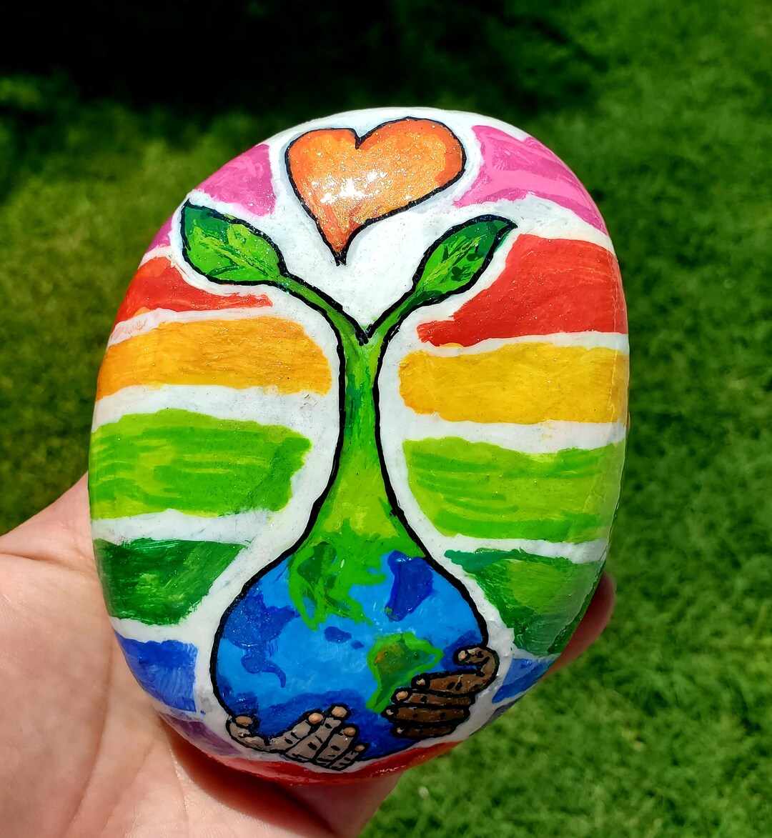 Earth Painting, Earth Day Every Day, Pride, Love, Earth, Peace - Etsy
