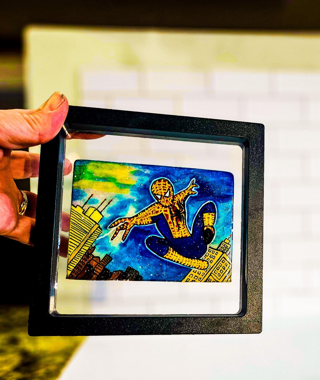 Spiderman, Hand-painted Spider-man Slinging His Webs Across New York on ...