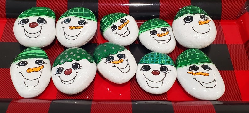 Snowman Painted Rocks Rocks, Cute Snowman Painting, Snowmen Rocks - Etsy