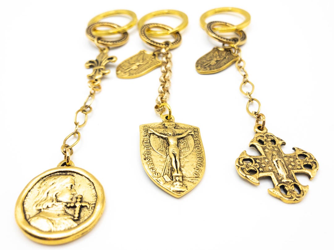 Key Chain Catholic Crucifix Gift for Women Choice of Crucifix Shield ...