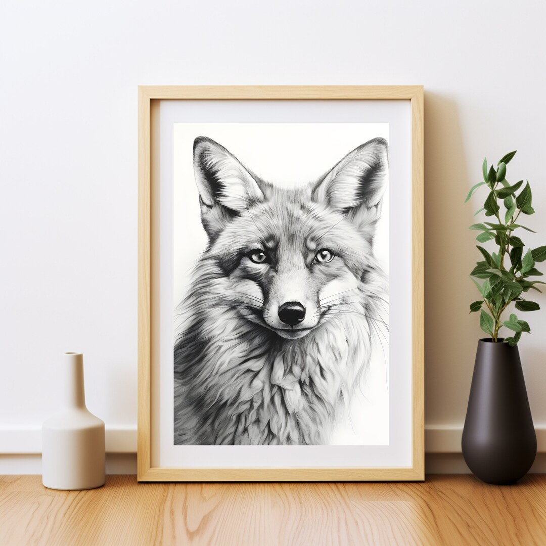 Majestic Fox Digital Art High-quality Printable Poster, Instant ...