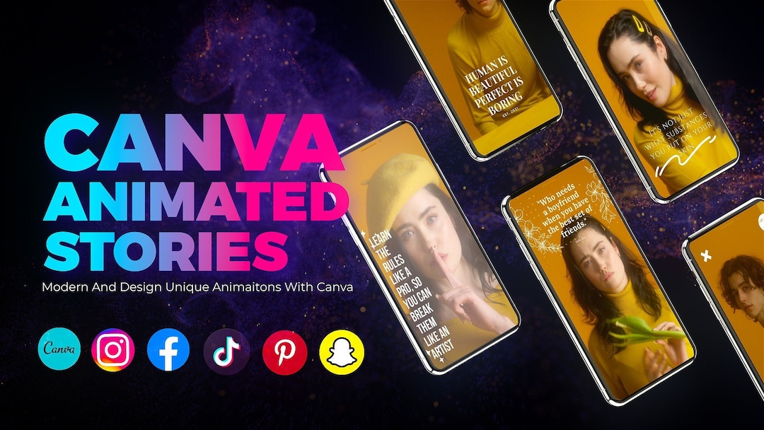 CANVA Animated Social Media Stories - Etsy