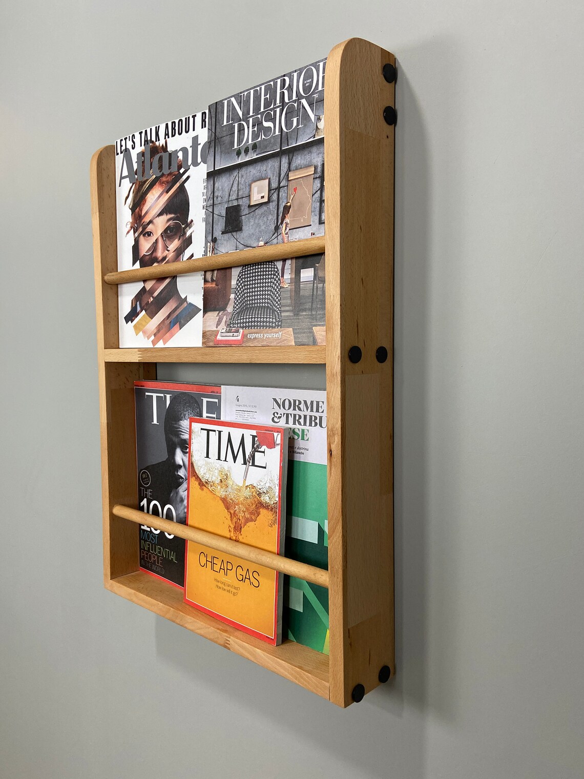 Wood Magazine Shelf Wall Mounted Magazine Rack Wall Hung - Etsy