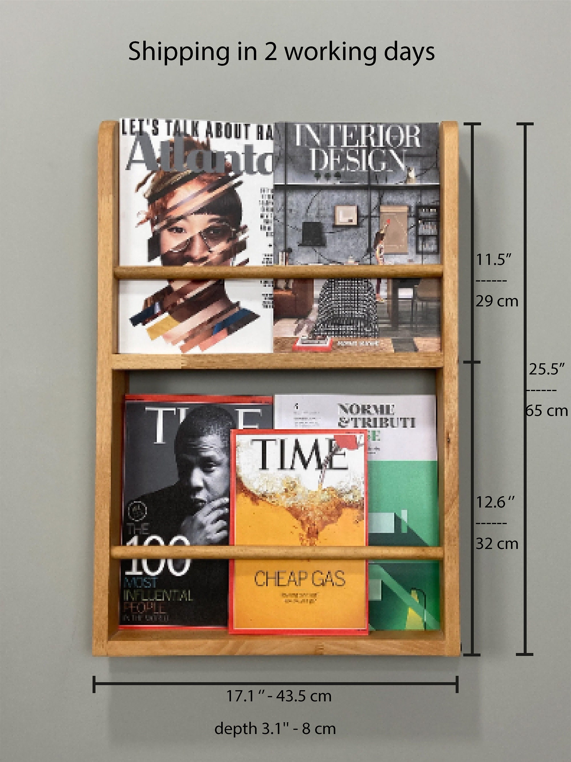 Wood Magazine Shelf Wall Mounted Magazine Rack Wall Hung - Etsy