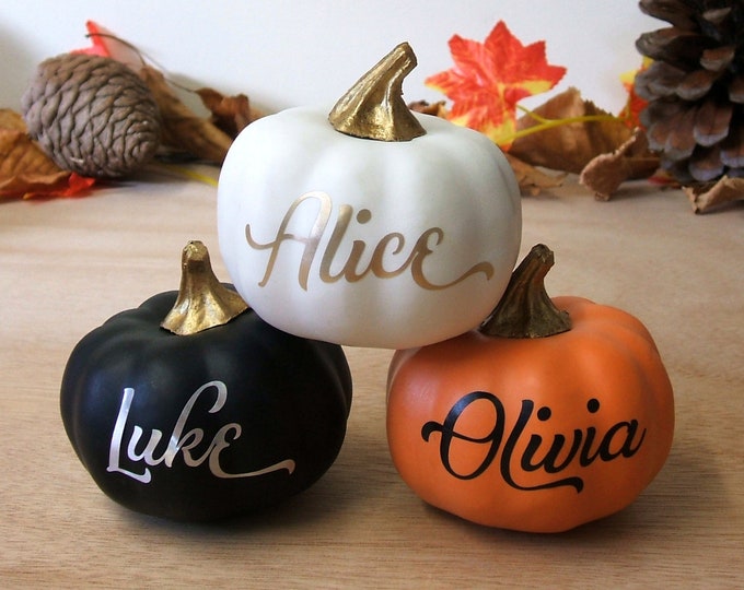 Personalised Little Pumpkins - Halloween Decoration - Autumn Decor ...