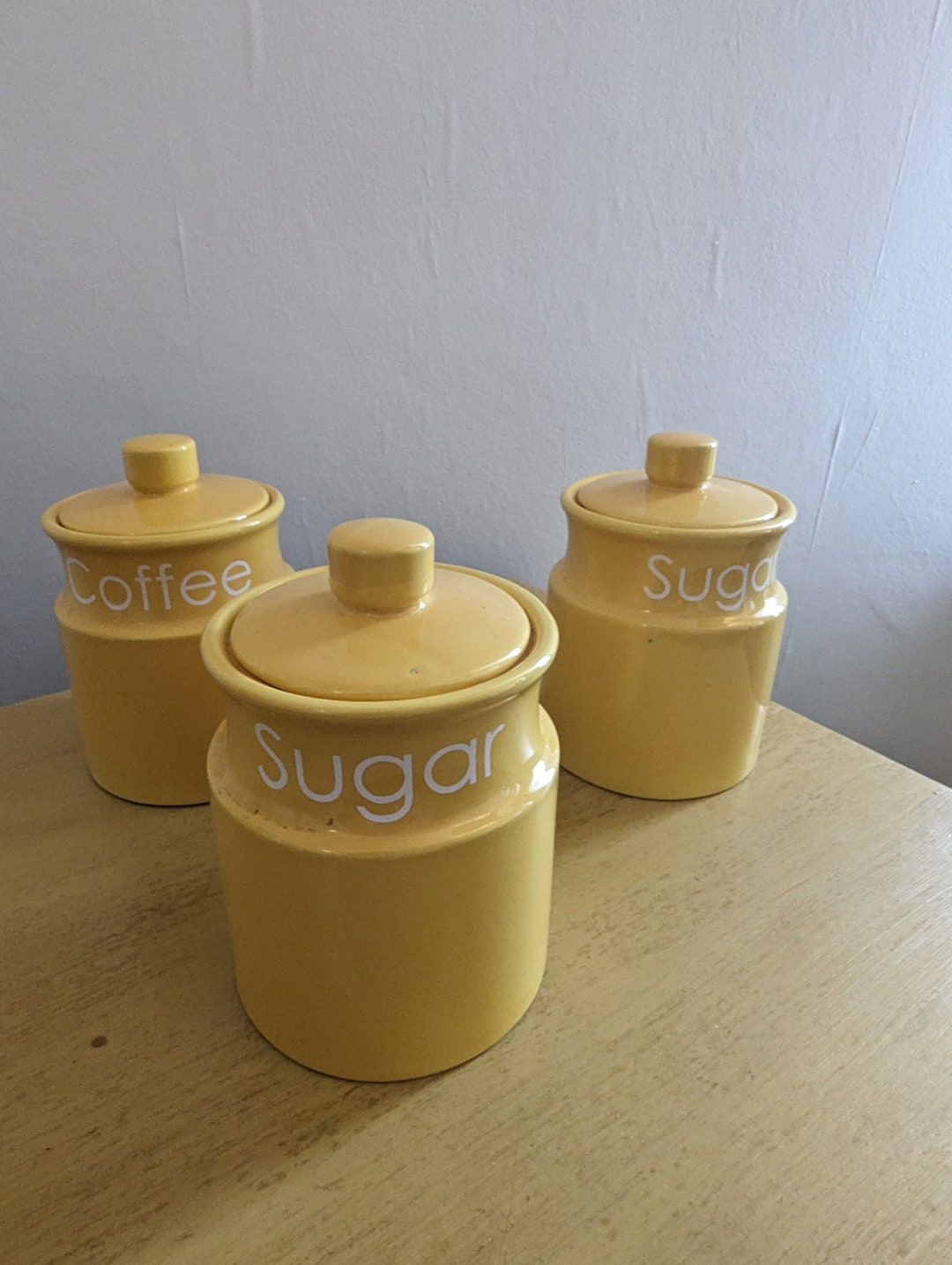 English Pottery Cannisters and Lids - Etsy