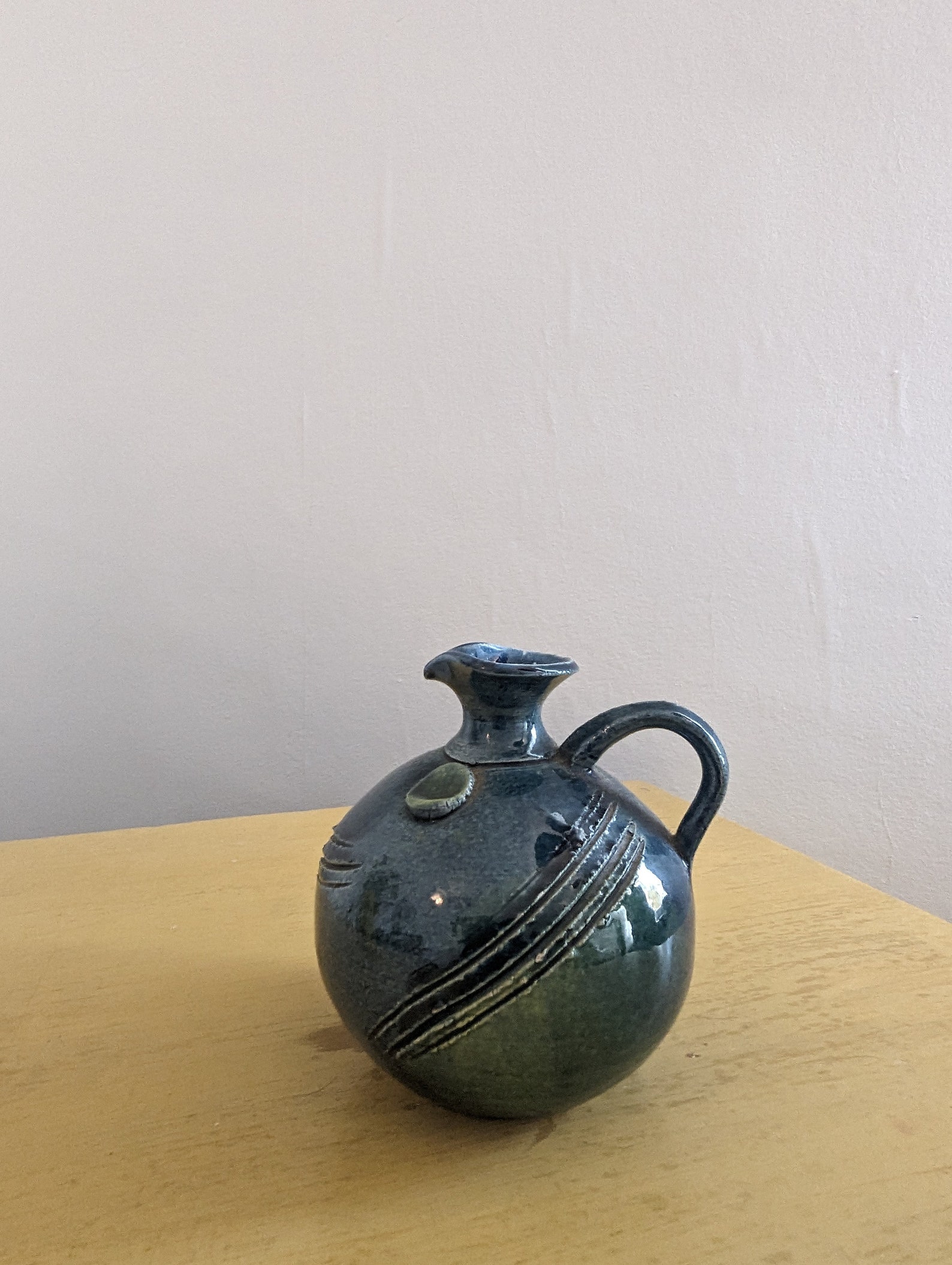 Vintage Pottery Decorative Jug Blue - Etsy