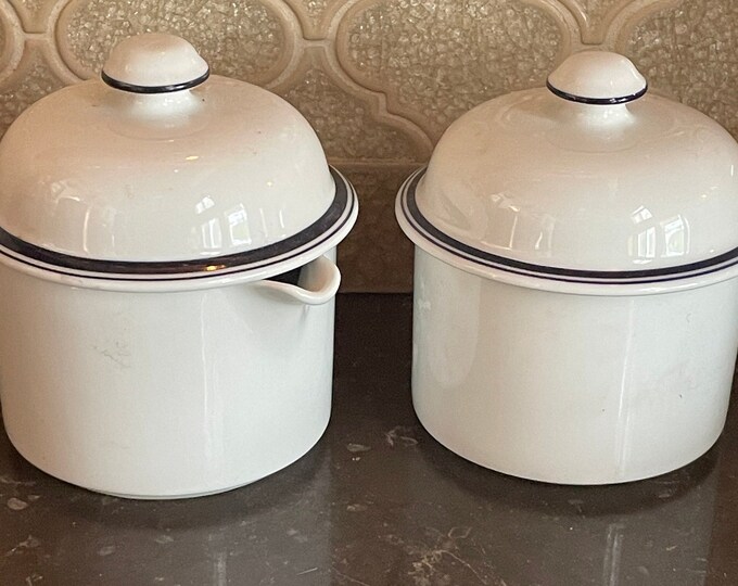 Dansk Bistro Cream and Sugar Set in Classic CHRISTIANSHAVN BLUE Pattern ...