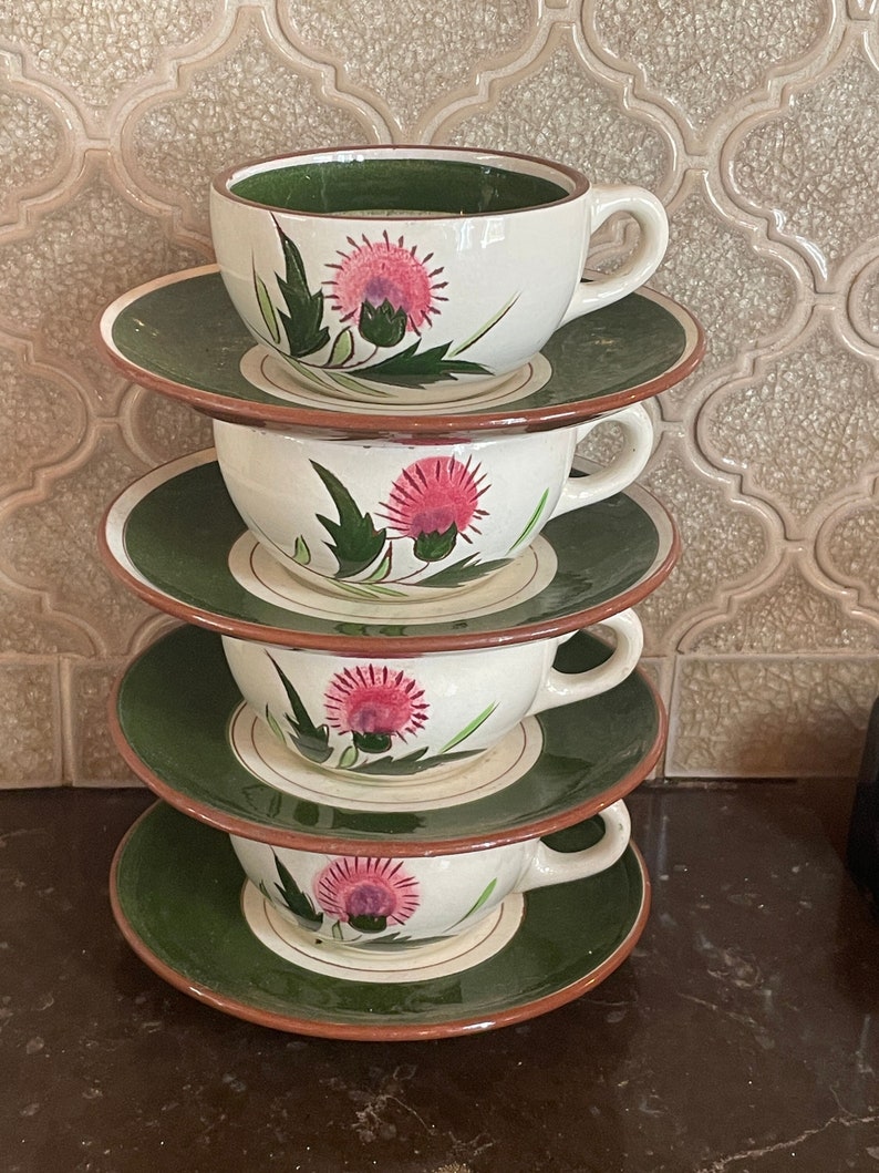 Stangl Pottery Thistle Pattern Dinner Plates Luncheon Plates Dessert ...