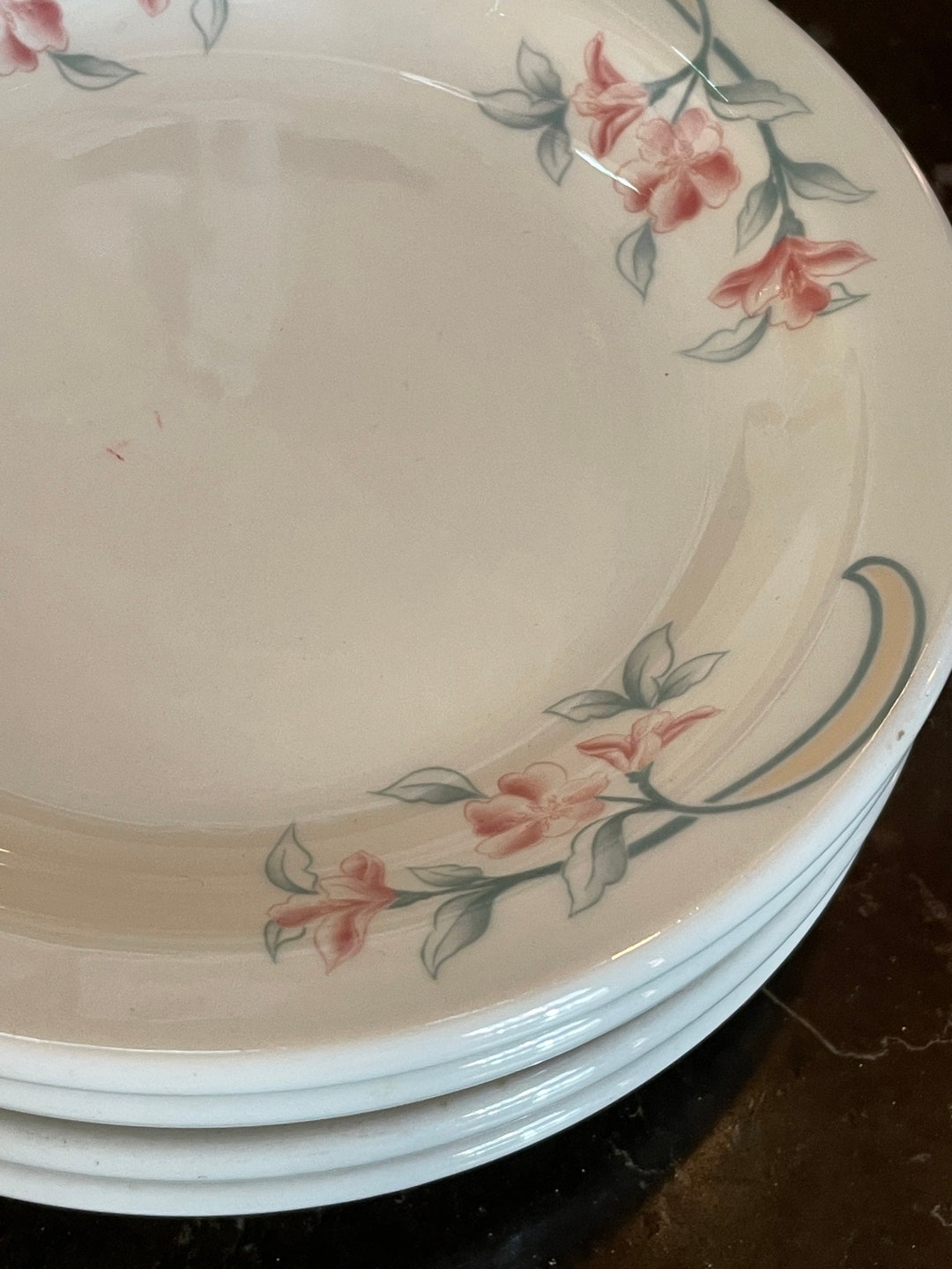 Homer Laughlin Restaurant Ware (6) Dessert Plates in Pink Sage Pattern ...